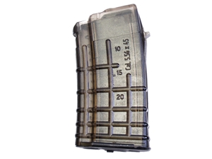 Arsenal Circle 10 AK101 5.56mm 20rd Waffle Magazine, Translucent