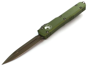 Microtech Ultratech 3.35" OTF Bronze Apocalyptic Finish Double Edge ...